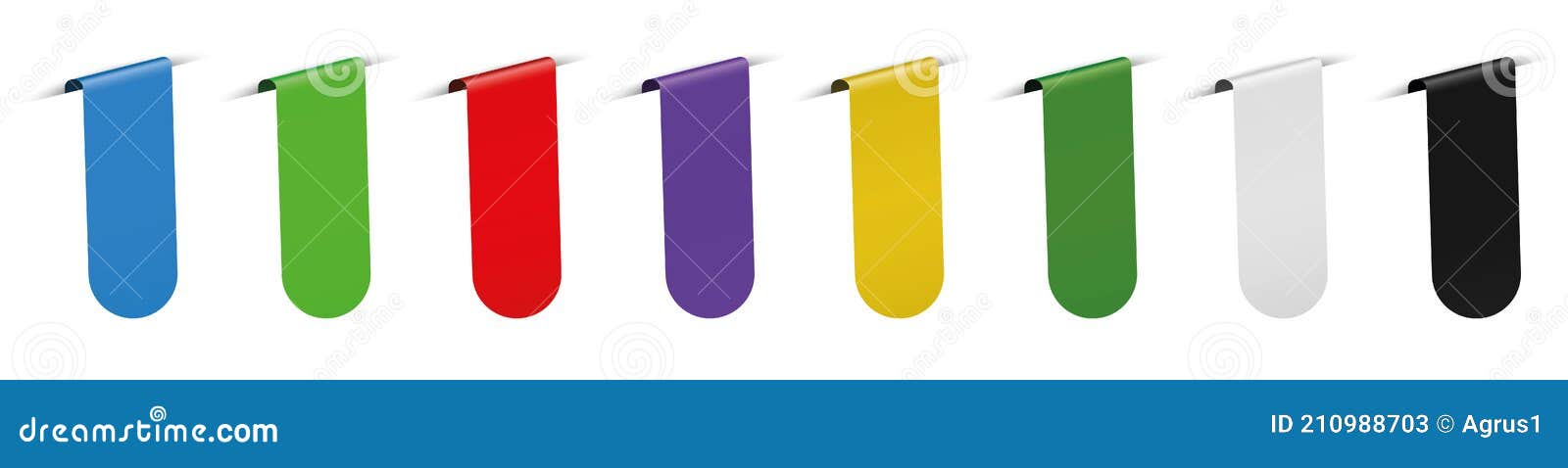 Set of Arrow Bookmark Banner for Any Text on Transparent Background ...