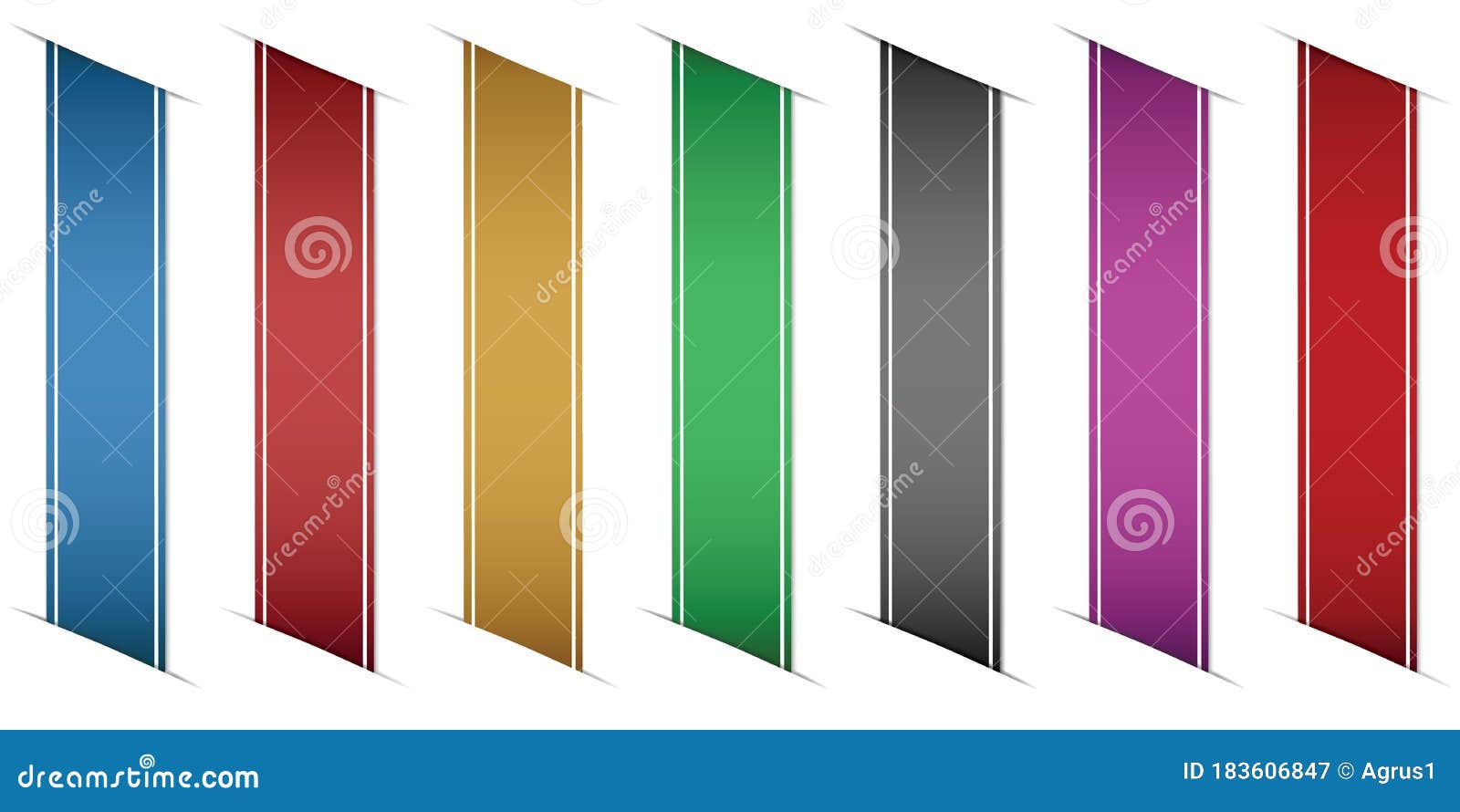 Set of Arrow Bookmark Banners for Any Text on White Background Stock ...