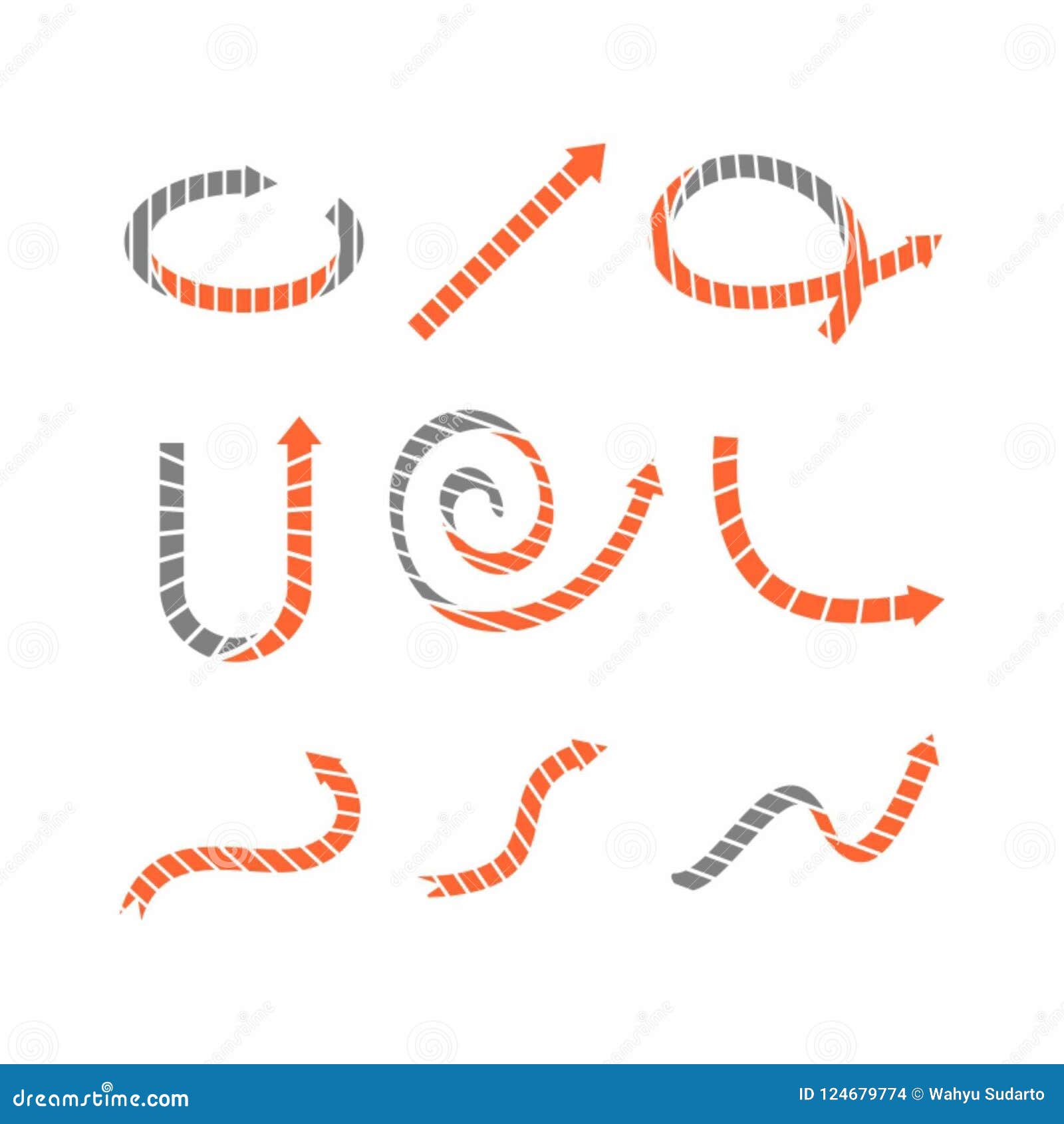 Vector Illustration of Curved Arrow Icons Stock Vector - Illustration ...