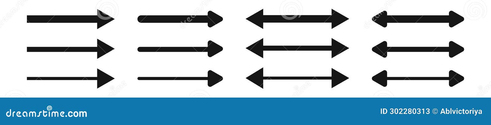 Set of Arrow and Double Arrow Icons. Look Here Symbols Stock Vector ...