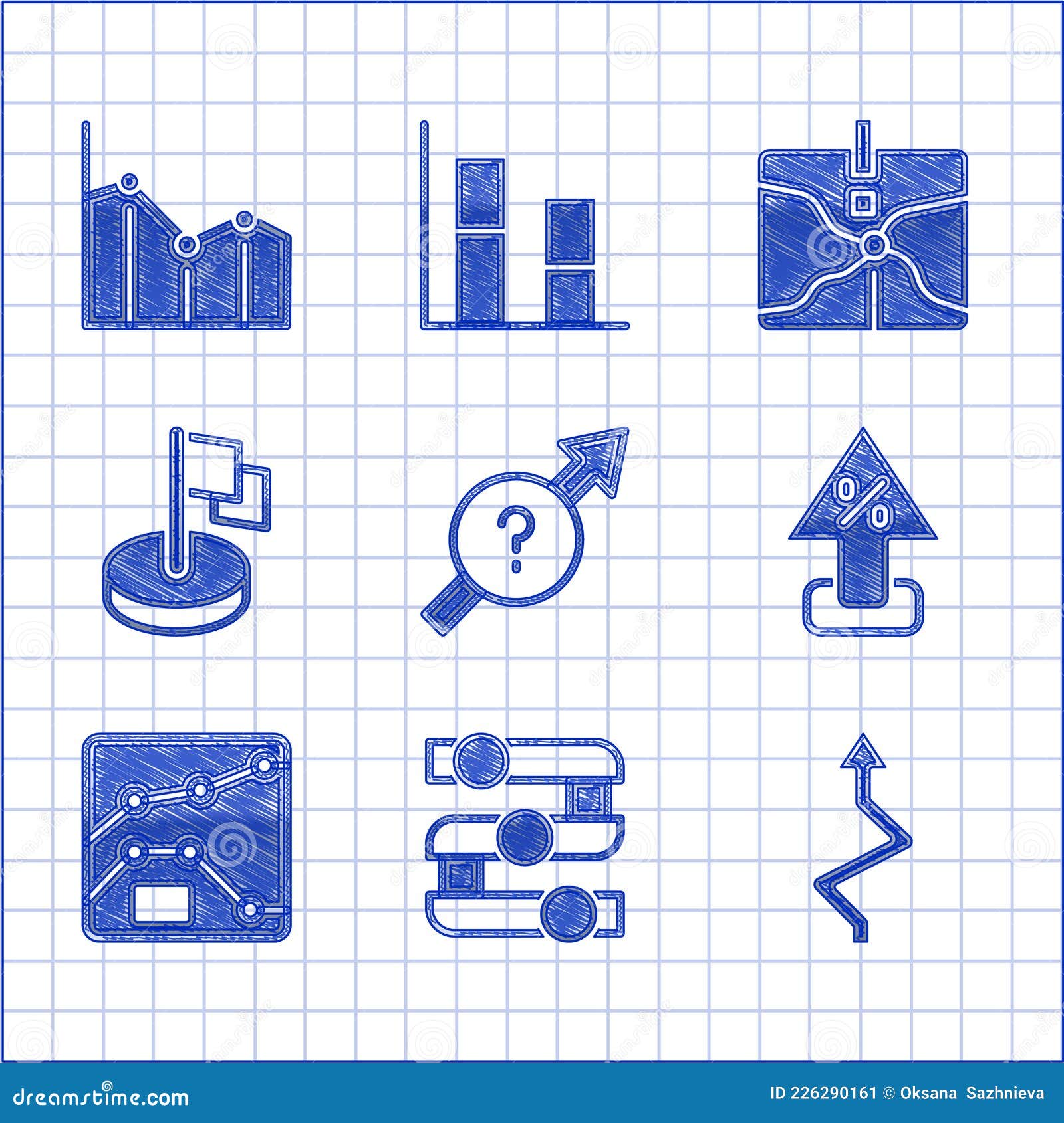 Set Arrow, Graph, Chart, Diagram, Percent Up Arrow, Flag, Intersection ...