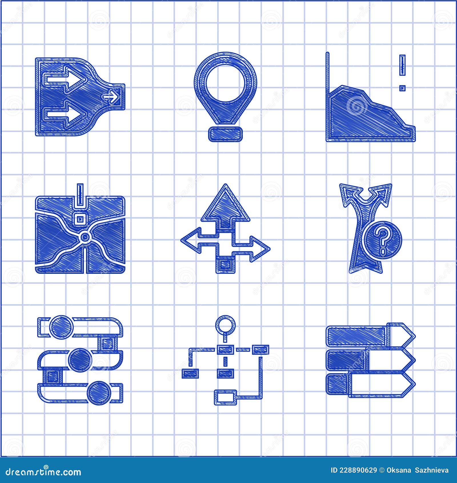Set Arrow, Hierarchy Organogram Chart, Pie Infographic, Graph, Diagram, Intersection Point ...
