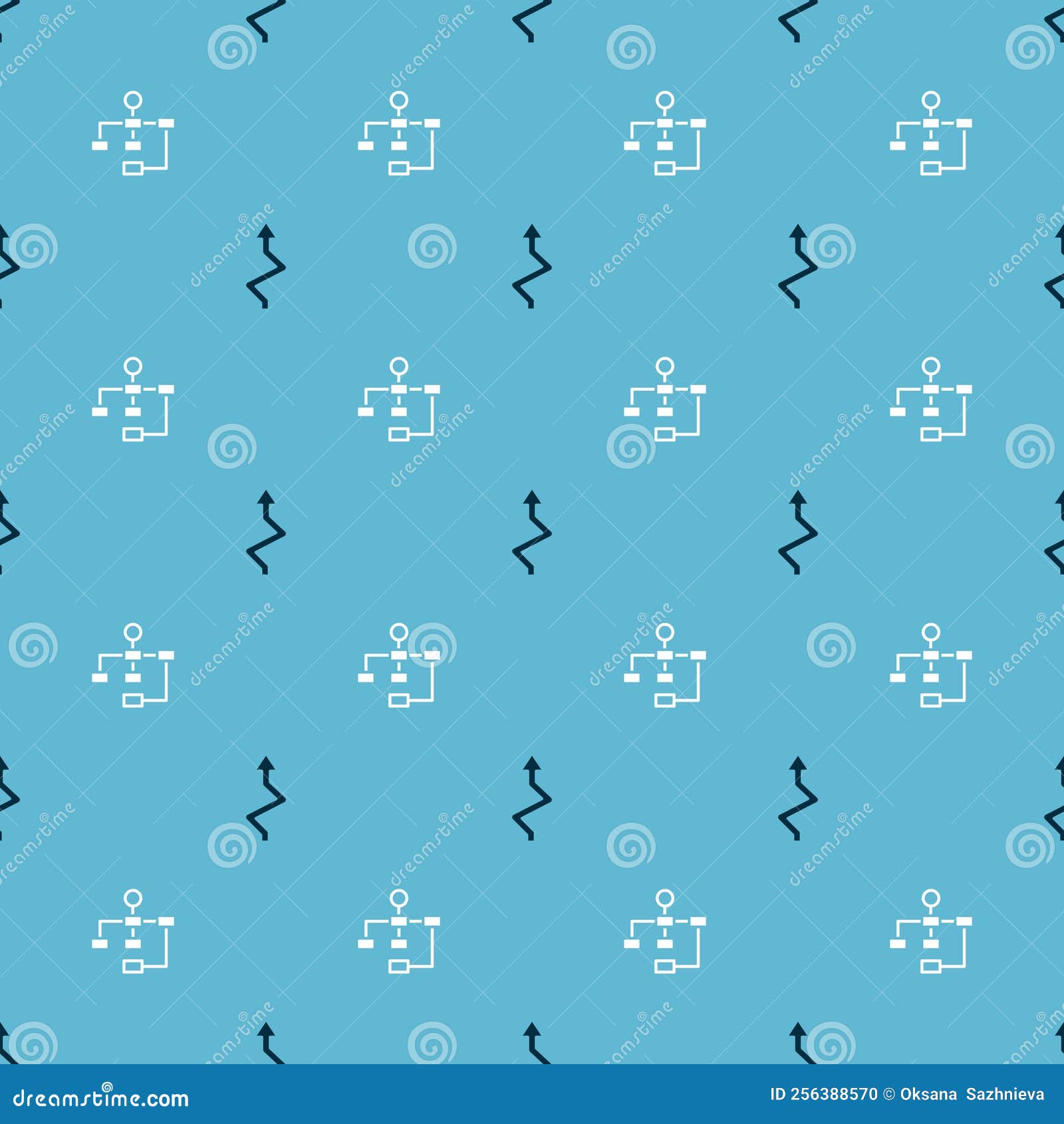 Set Arrow And Hierarchy Organogram Chart On Seamless Pattern. Vector ...