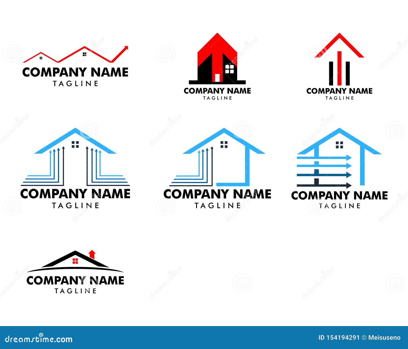 Set of Arrow House Logo Design Template Stock Vector - Illustration of ...