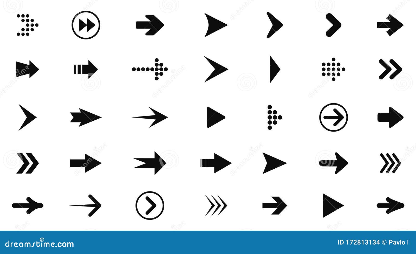 Set Arrow Icon. Collection Different Arrows Sign. Black Vector Arrows ...