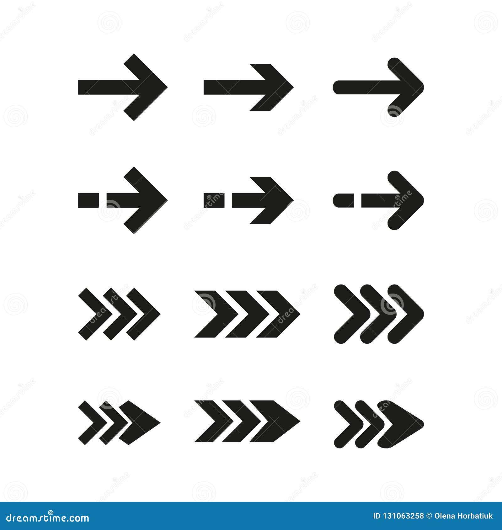 Vector Black Arrow Stickers. Vector Illustration. Stock Illustration ...