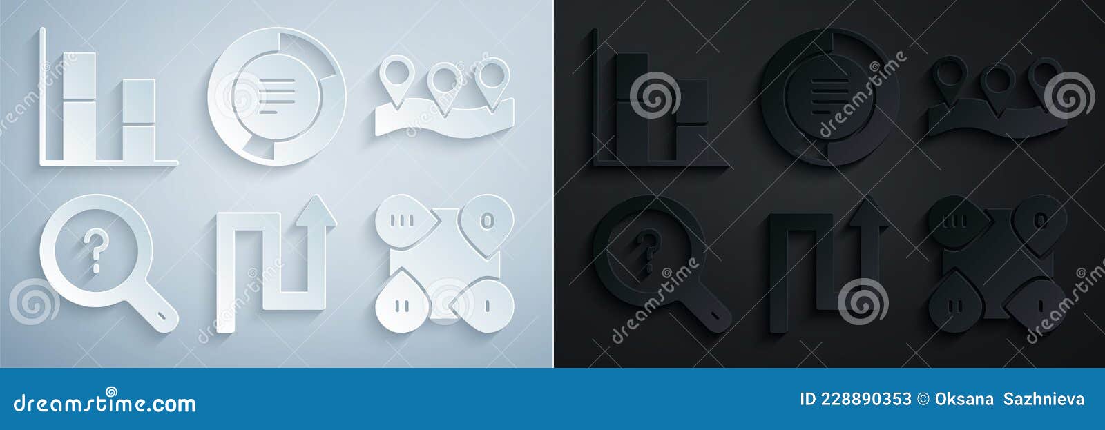 Set Arrow, Location, Unknown Search, Infographic Element, Pie Chart ...