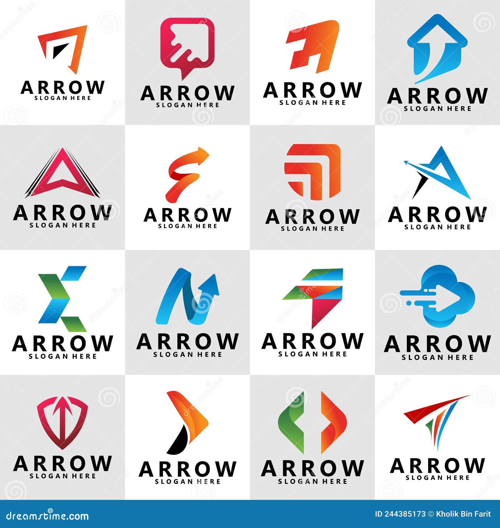 Set of Arrow Logo Design Vector Stock Vector - Illustration of double ...