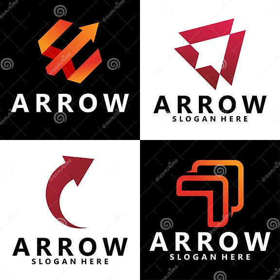 Set of Arrow Logo Vector Design Stock Vector - Illustration of inform ...