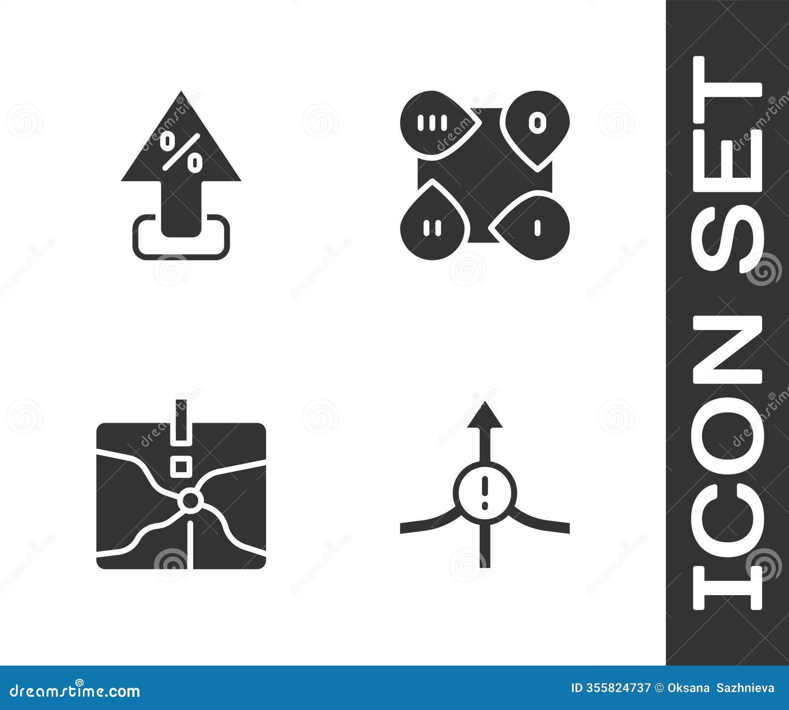 Set Intersection Point, Arrow, Clock, Pie Chart Infographic, Wrench And ...
