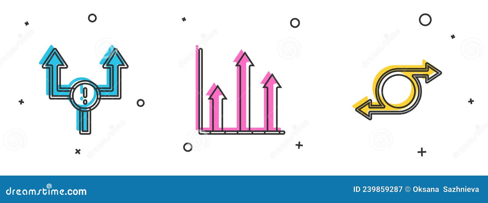 Set Arrow, Pie Chart Infographic and Icon. Vector Stock Vector ...