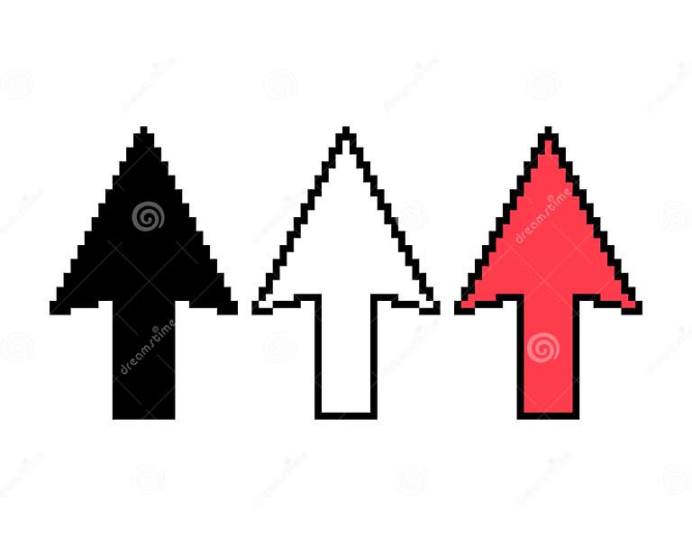 Set Of Arrow Pixel Icon Web Cursor Click Mouse Symbol Computer