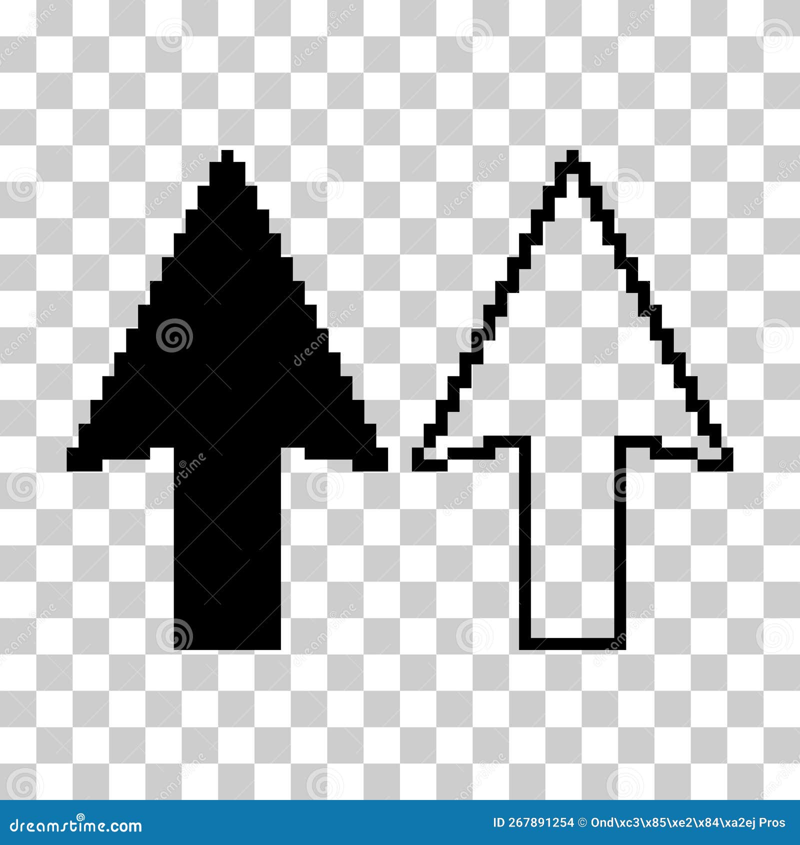 Set Of Arrow Pixel Icon Web Cursor Click Mouse Symbol Computer
