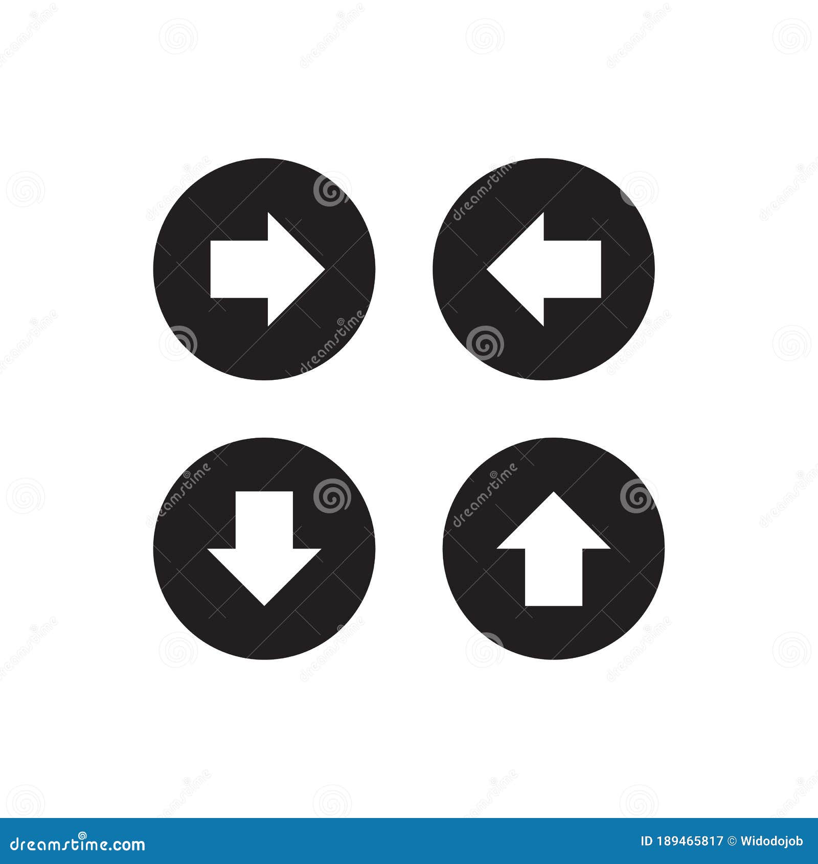 Set Arrow Right Left Up Down Icon Button Stock Vector - Illustration of ...