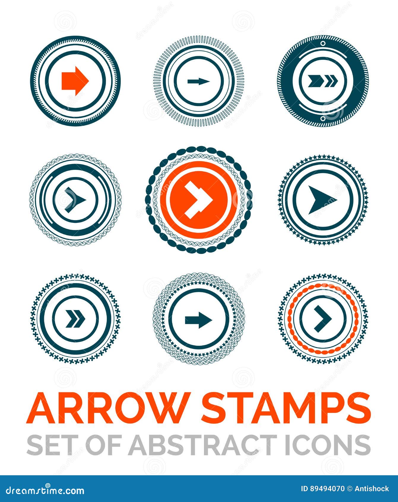Set of arrow stamps stock illustration. Illustration of label - 89494070