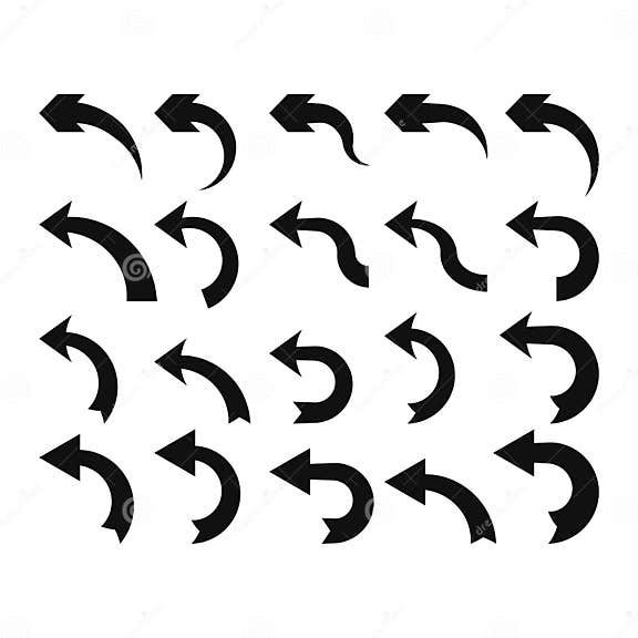 Set of arrow symbols stock vector. Illustration of direction - 254215624