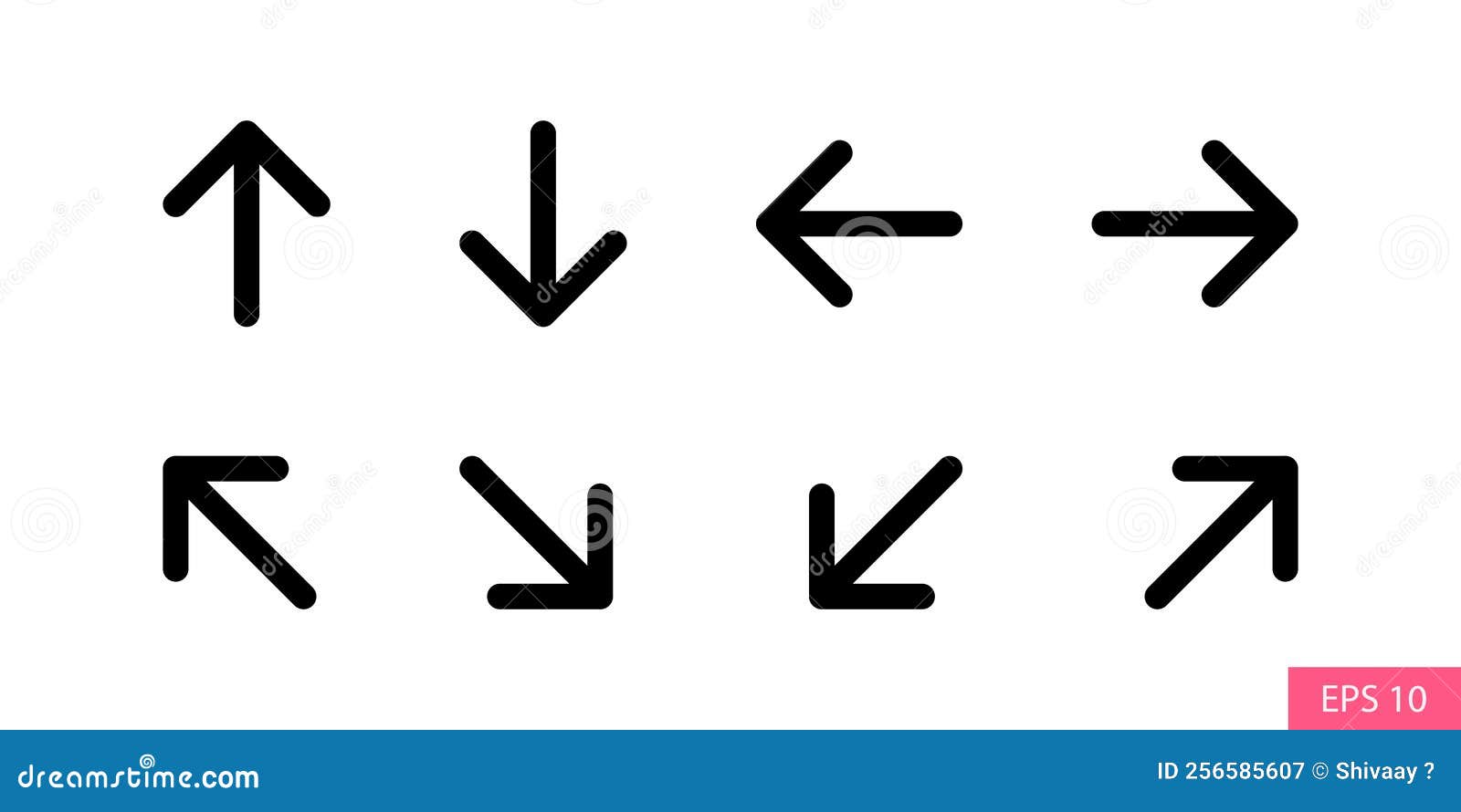 Set Of Arrow Vector Icons In Line Style Design For Website Design App Ui Isolated On White