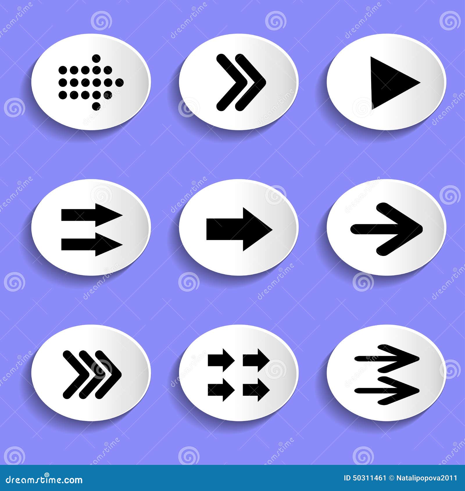 Set of Arrows on Buttons stock illustration. Illustration of white ...