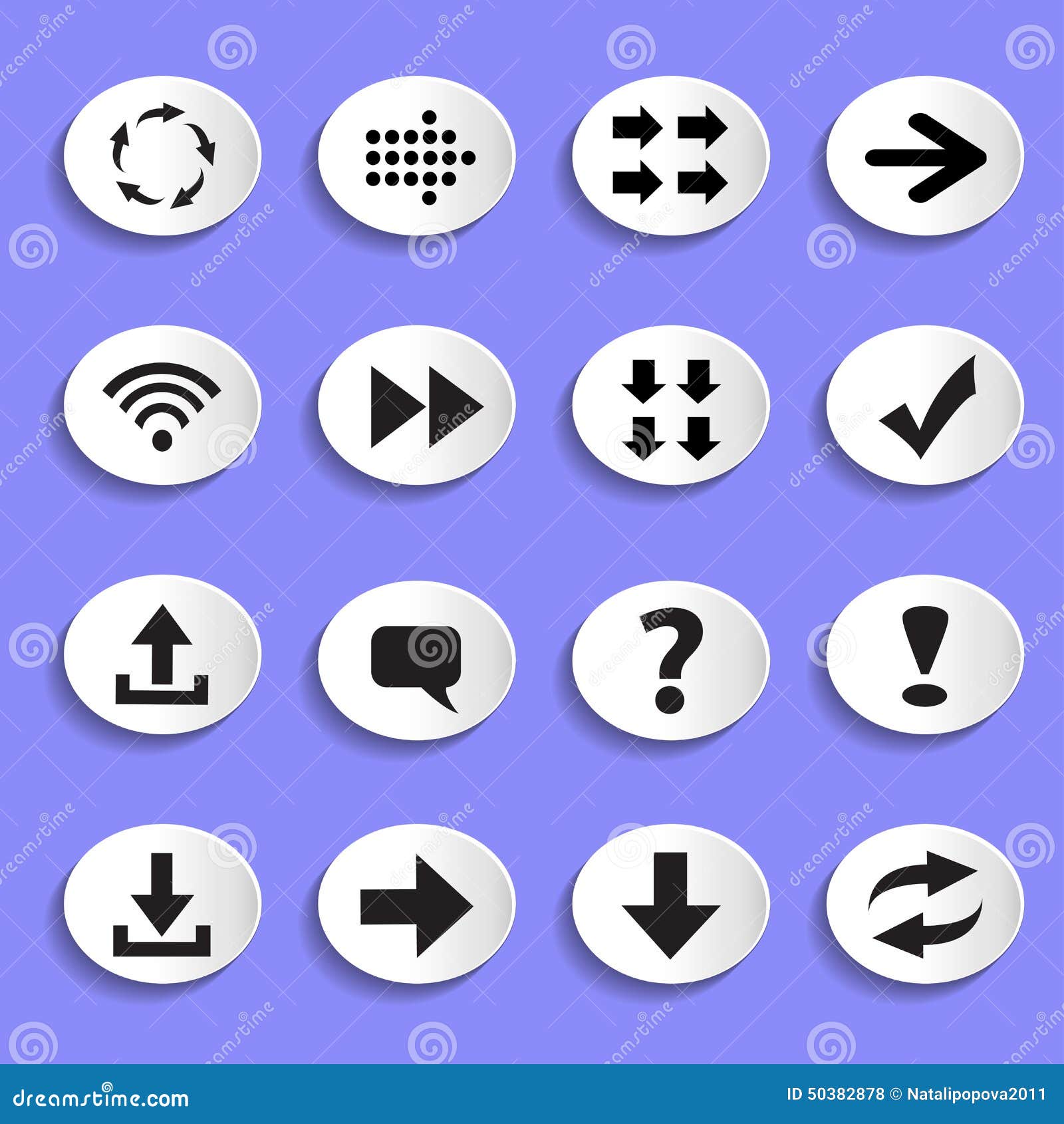 Set of Arrows on Buttons stock vector. Illustration of blue - 50382878