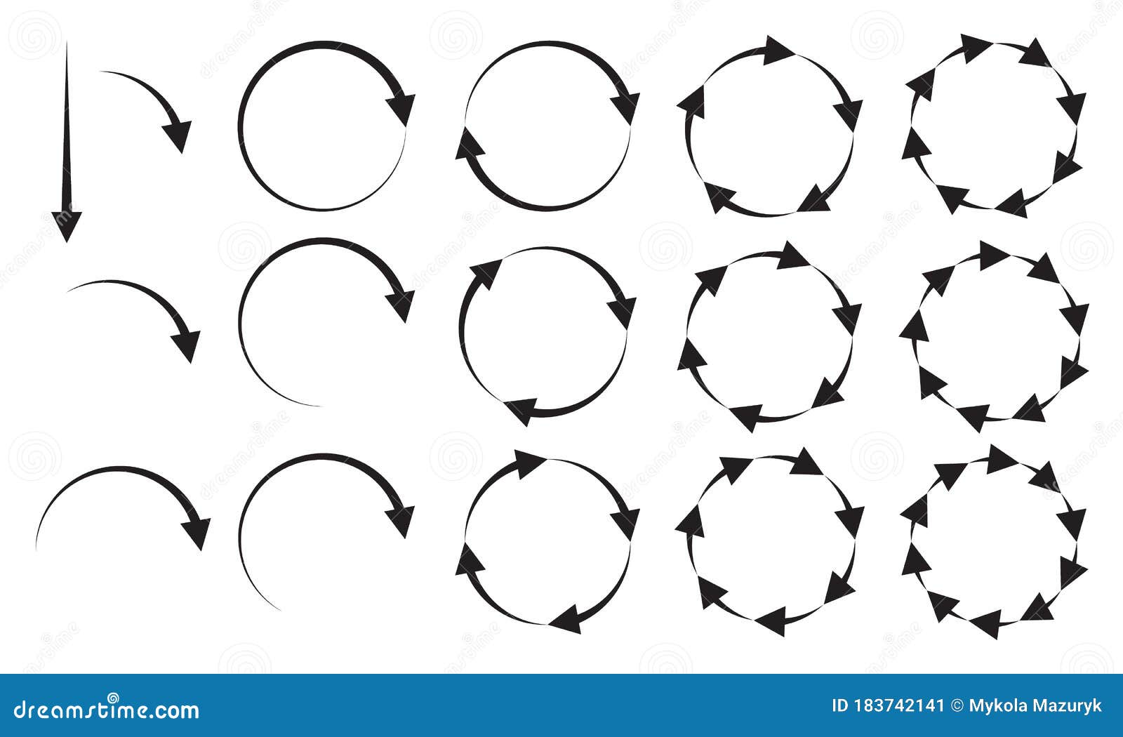 Set of Arrows in Circle Form. Can Used As Icon or Logo Stock Vector ...