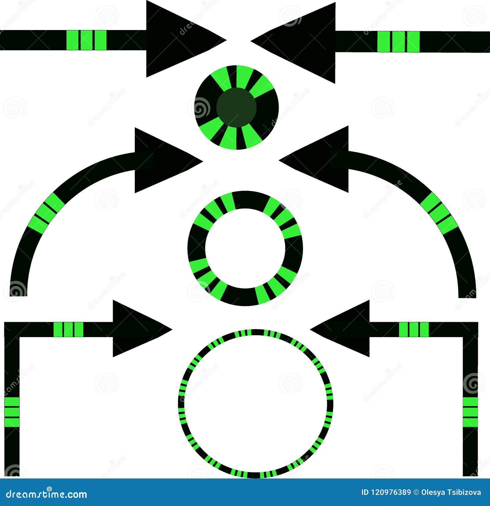 A Set of Arrows and Circles in a Space Style Stock Vector ...