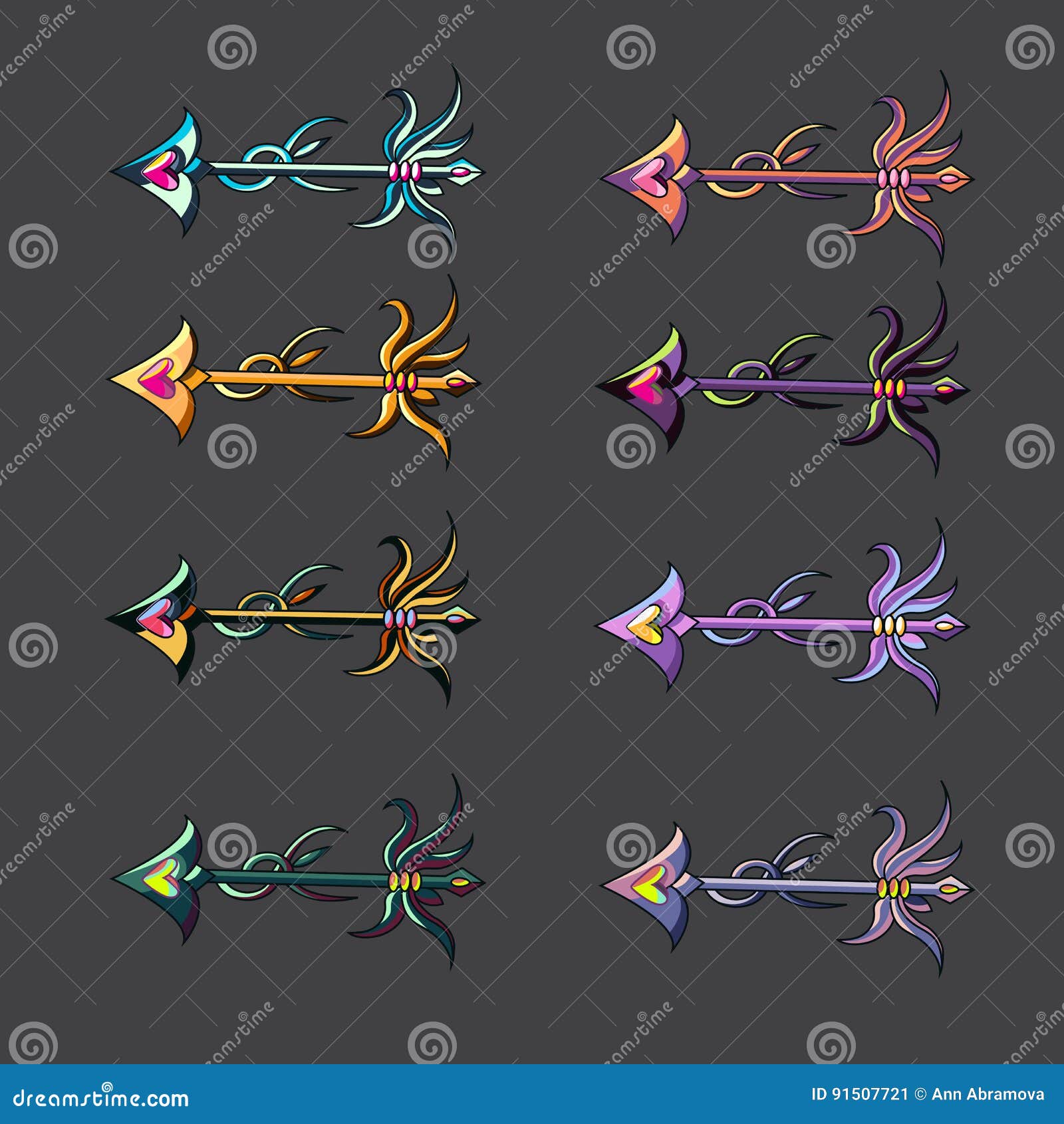 Set of Arrows Collection Vector Illustration Isolated Stock Vector ...