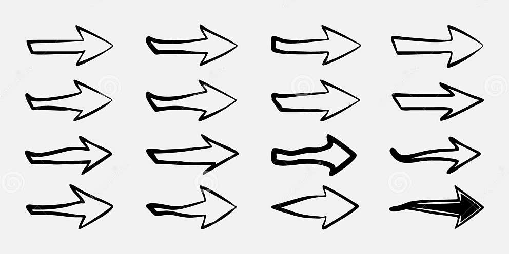 A Set of Arrows with Different Angles and Sizes Stock Vector ...