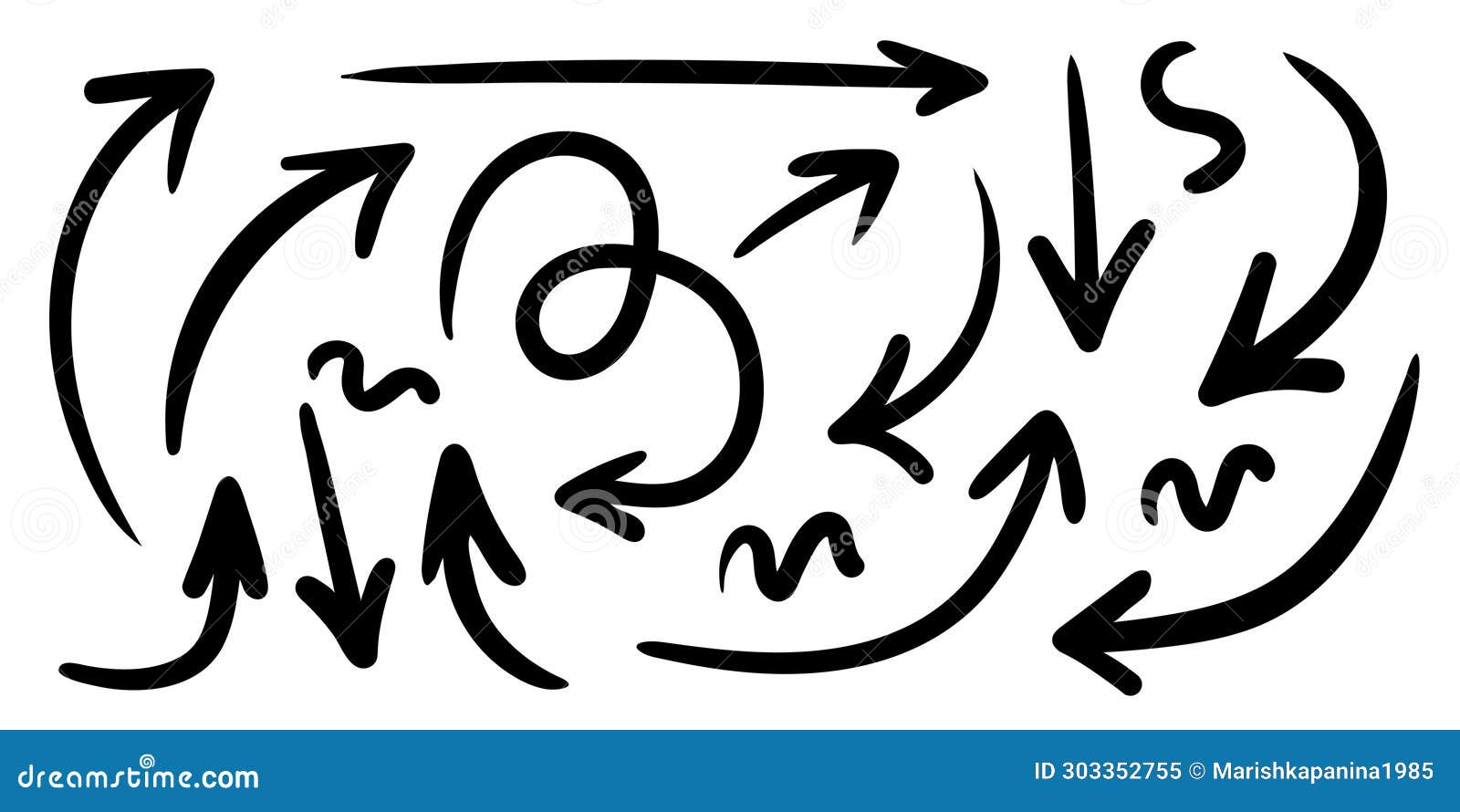 A Set of Arrows in Different Directions Stock Vector - Illustration of ...