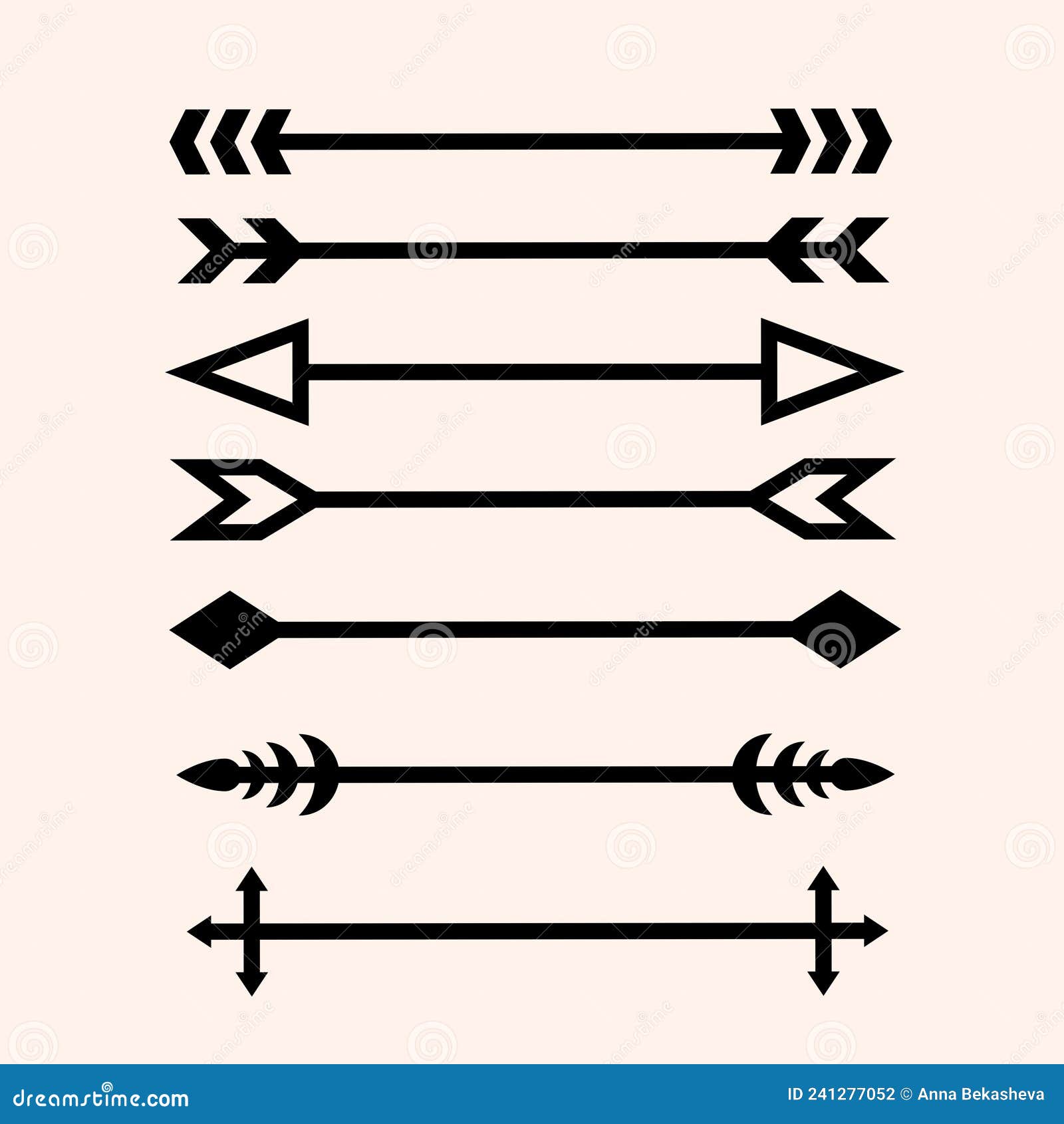 A Set of Arrows with Different Tips. Pagan Tools. Arrows Linear, Black ...