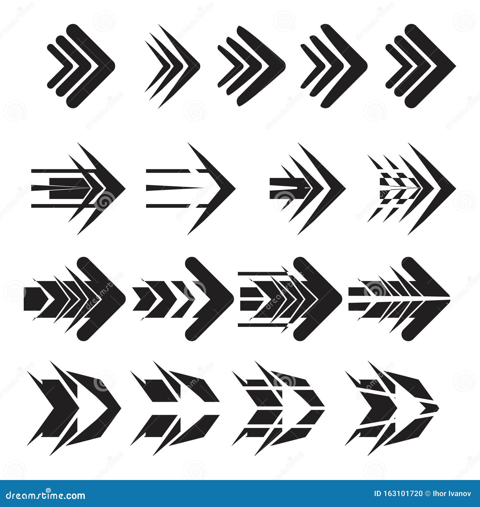 Set of Arrows, Direction or Navigation Indicator, Web Buttons Design ...