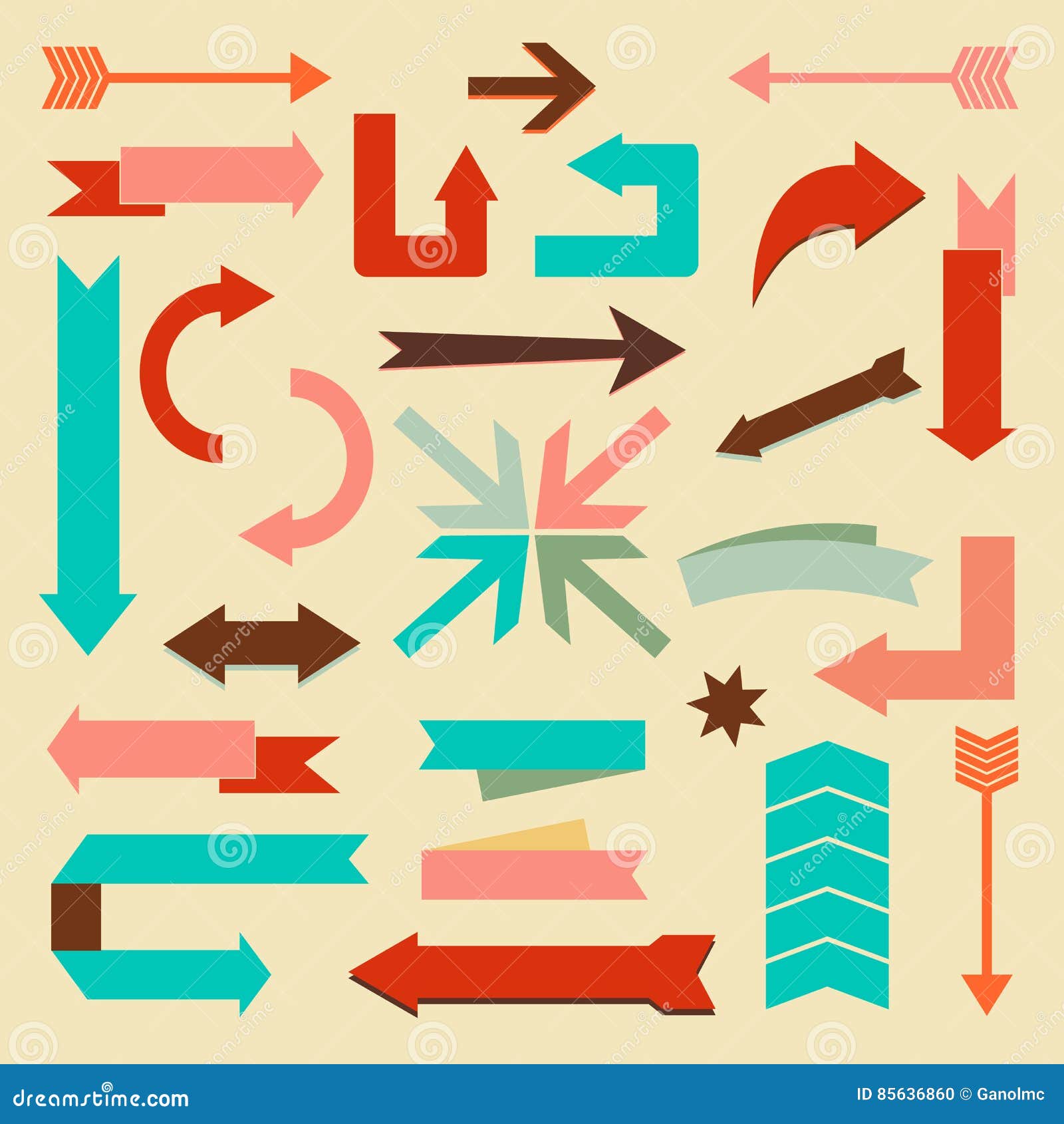 Set of Arrows and Directions Signs. Vector Illustration Stock Vector ...