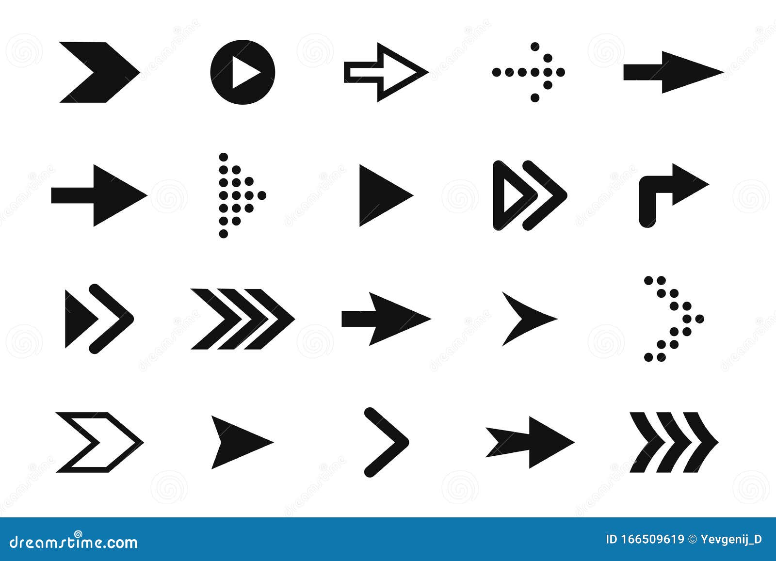 Set of Arrows, Forward and Back. Black Arrow Icons and Pictograms ...