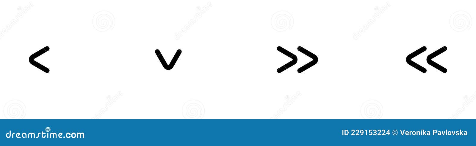 Set Of Arrows, Forward And Back. Black Arrow Icons And Pictograms ...