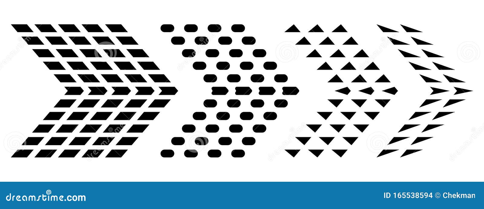 Set of Arrows with Halftone Effect. Vector Illustration Stock ...