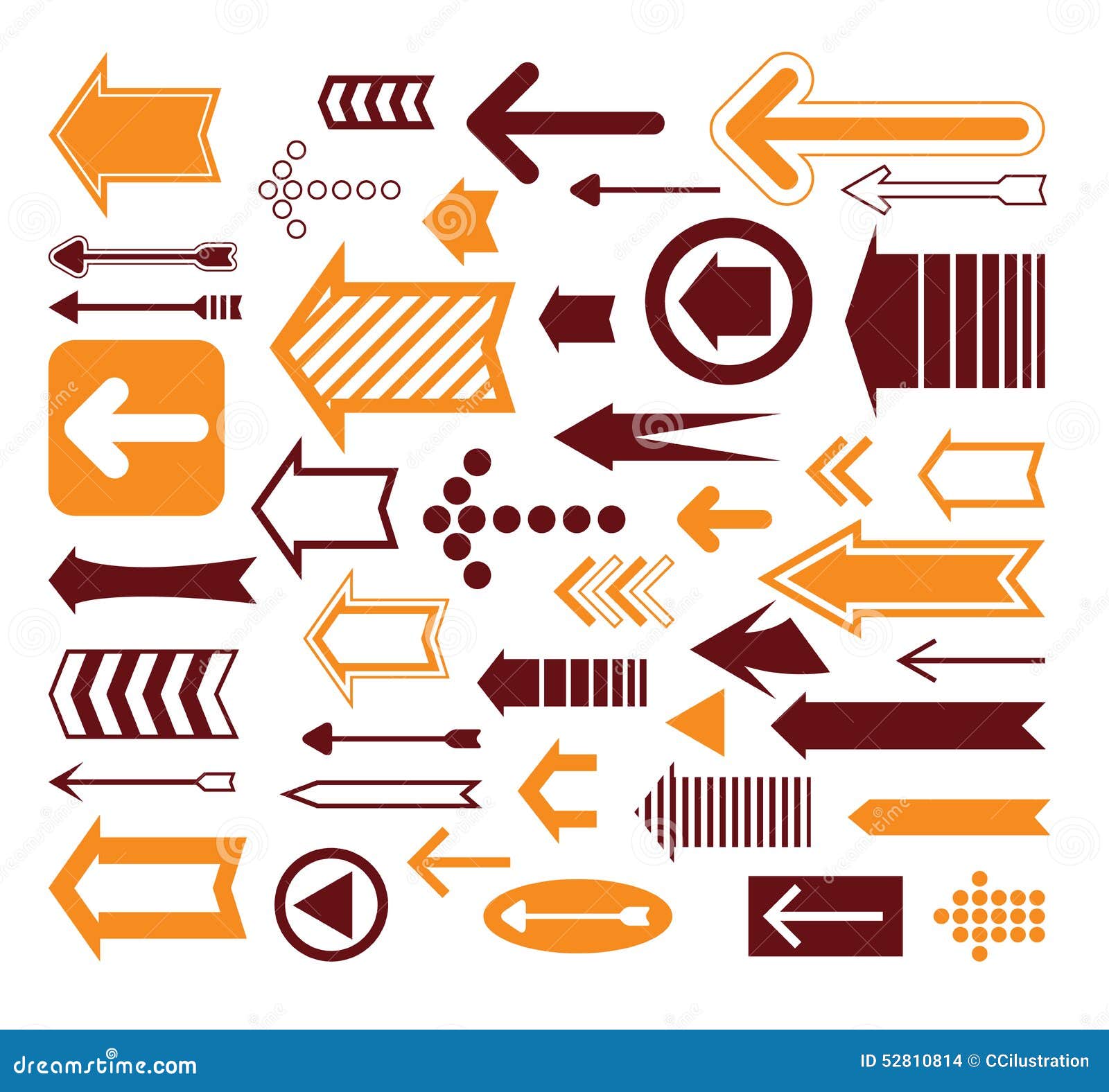 Set of Arrows, Hand Drawn Vector Illustration Stock Vector ...