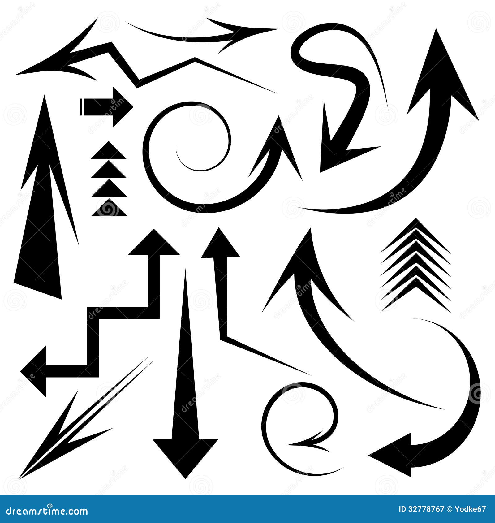 Arrows Icons By Hand Drawing Cartoon Vector | CartoonDealer.com #76765115