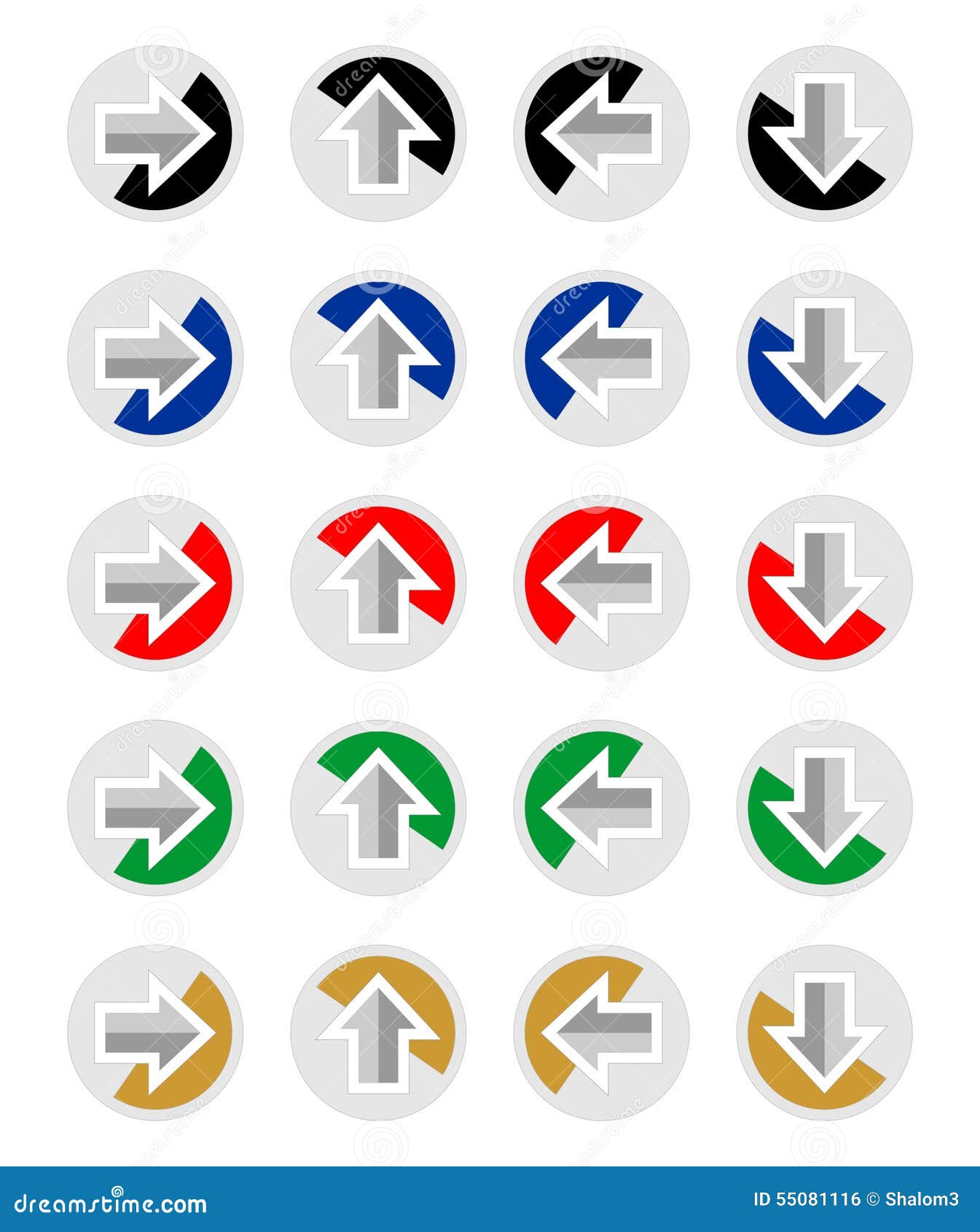 Set of Arrows for Infographic Template in Different Colors and ...