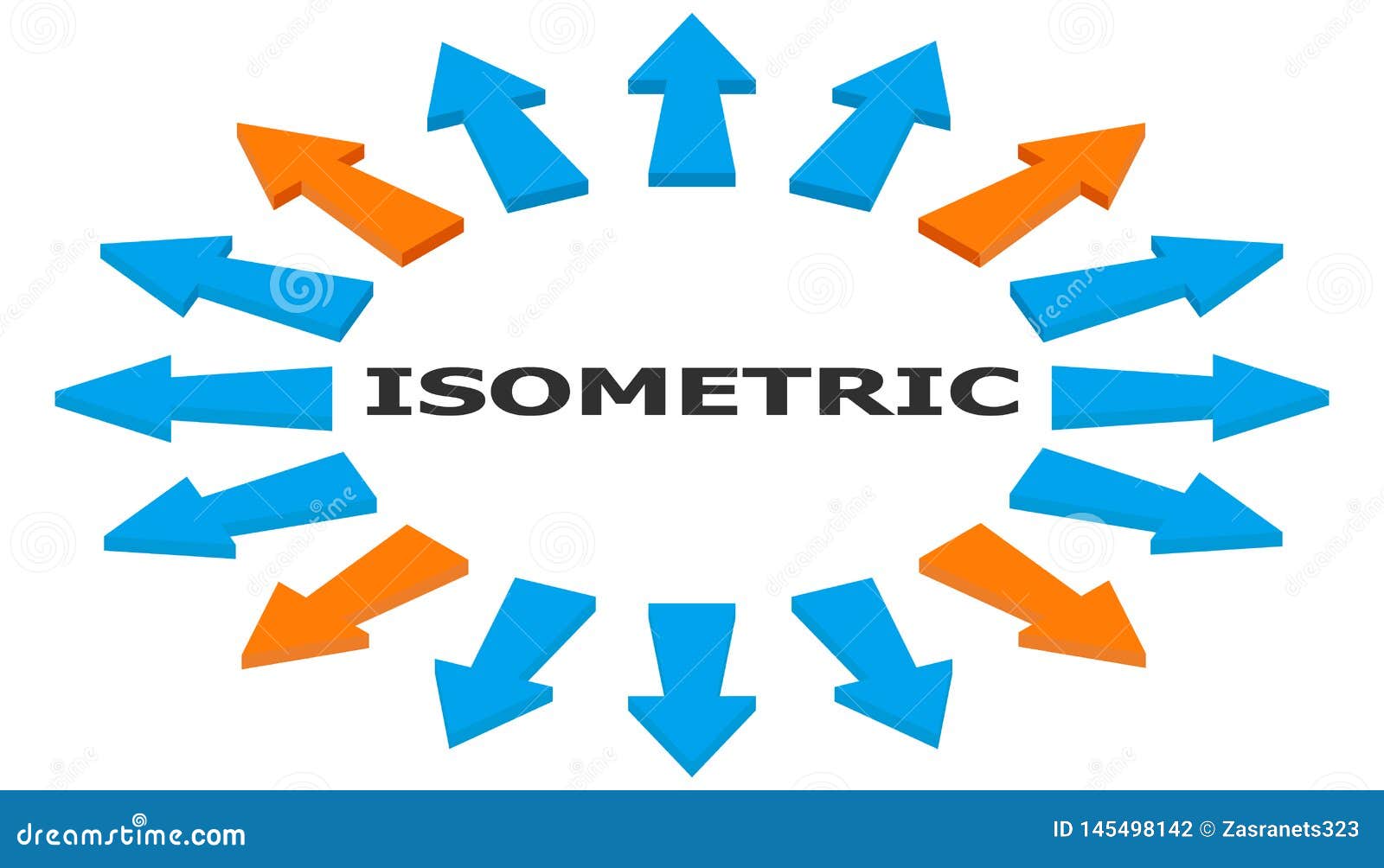 Set of arrows in isometry. stock vector. Illustration of element ...