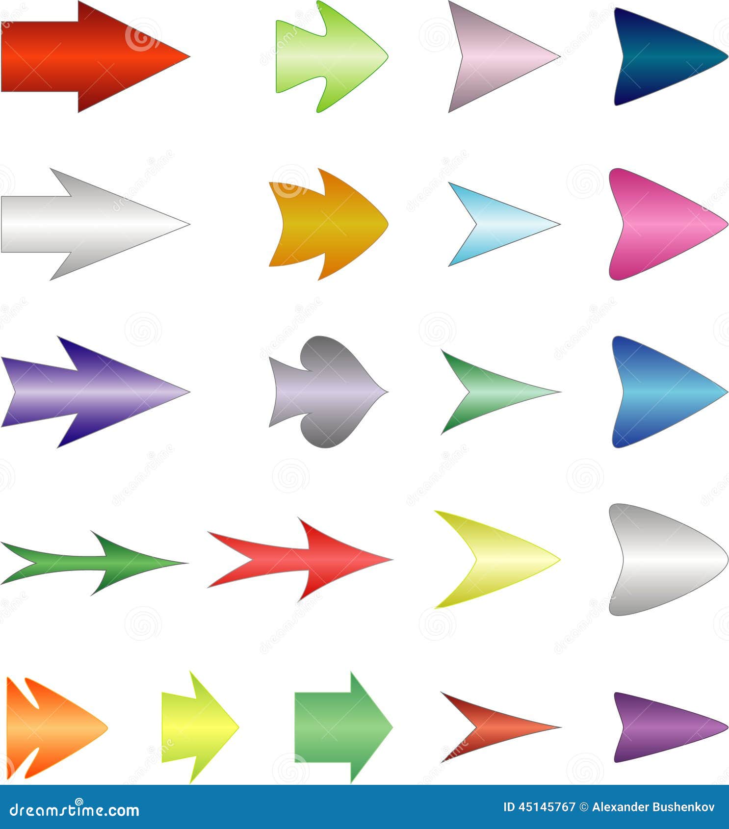 Set arrows stock vector. Illustration of design, business - 45145767