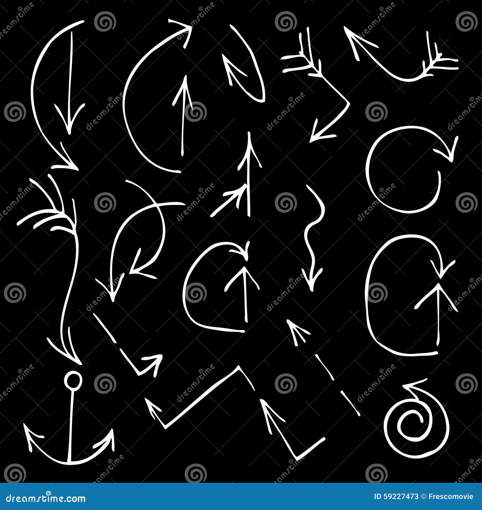 Set of Arrows stock vector. Illustration of outline, orientation - 59227473