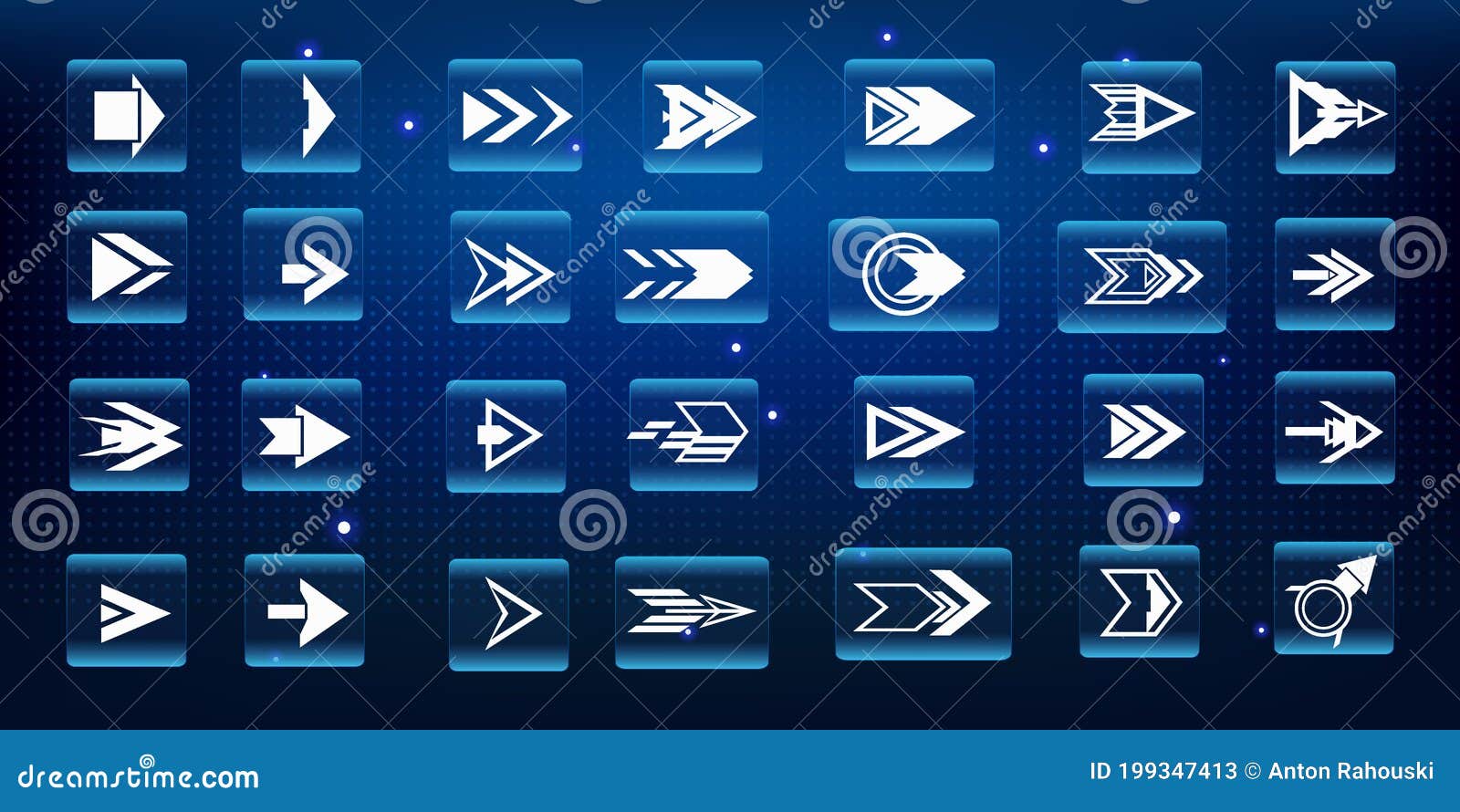 Set Arrows and Pointers for Navigation. HUD UI Elements Set Holographic ...