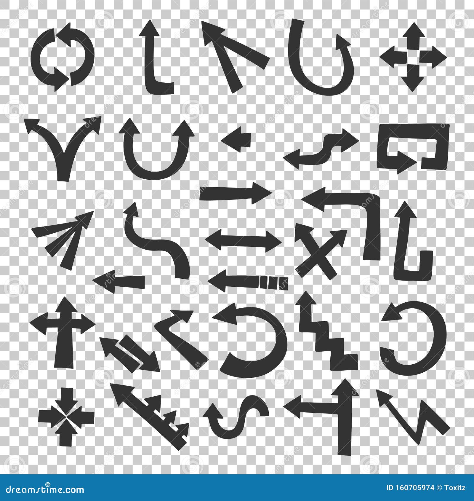 Set of Arrows Pointing in Different Directions Stock Illustration ...