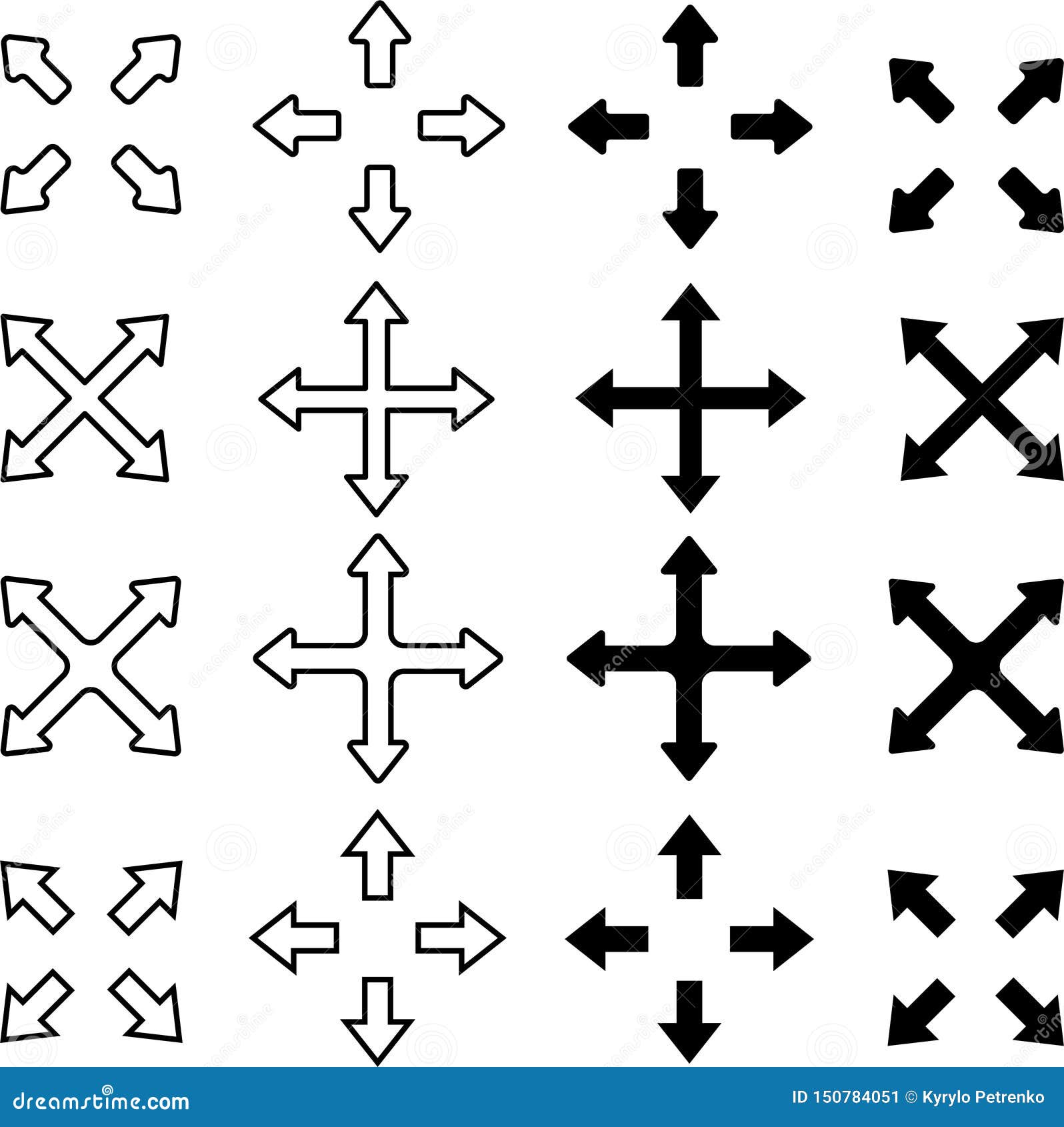 Set of Arrows Pointing To Different Directions Stock Vector ...