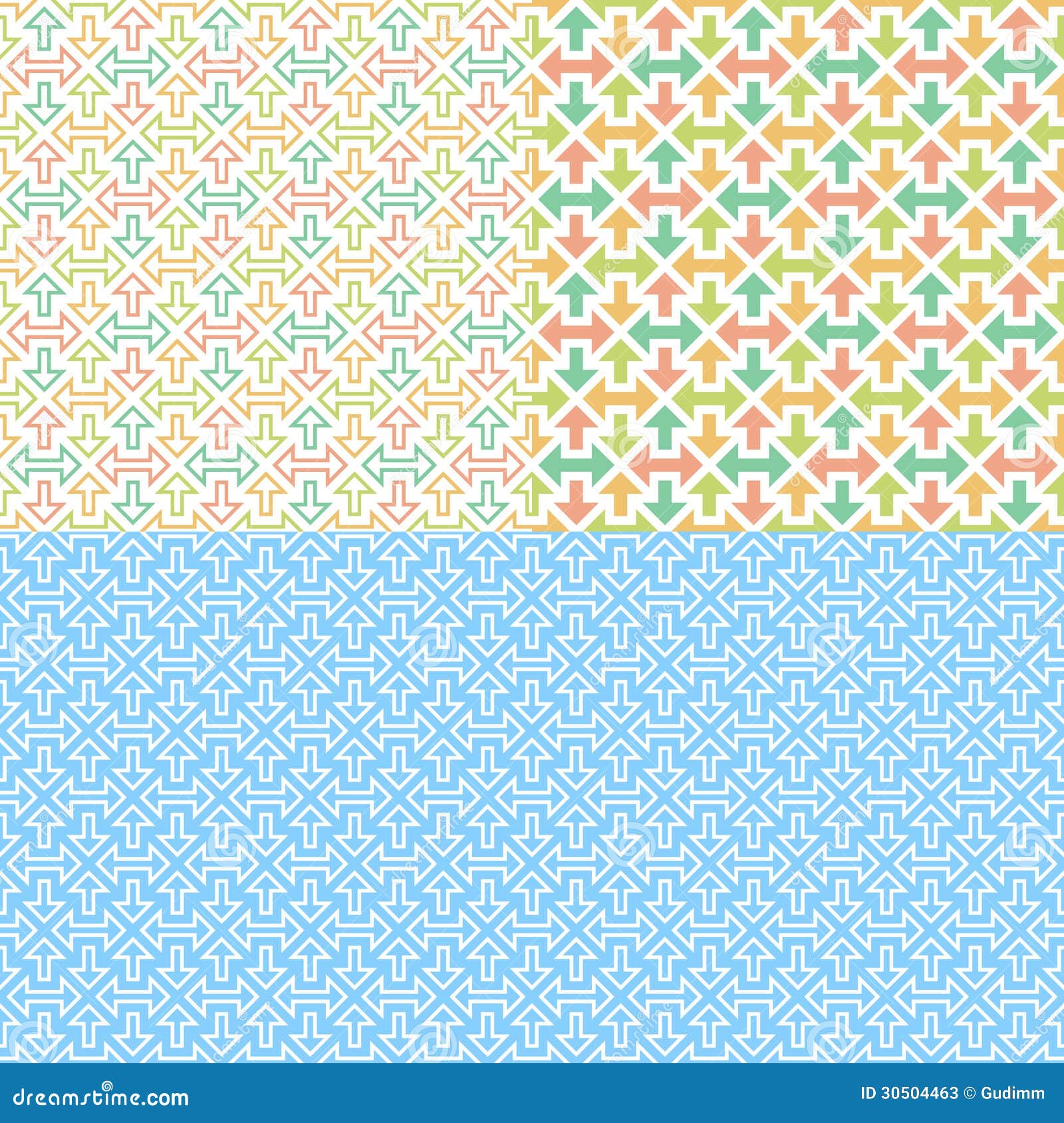 Set of 3 Arrows Seamless Patterns Stock Vector - Illustration of arrow ...