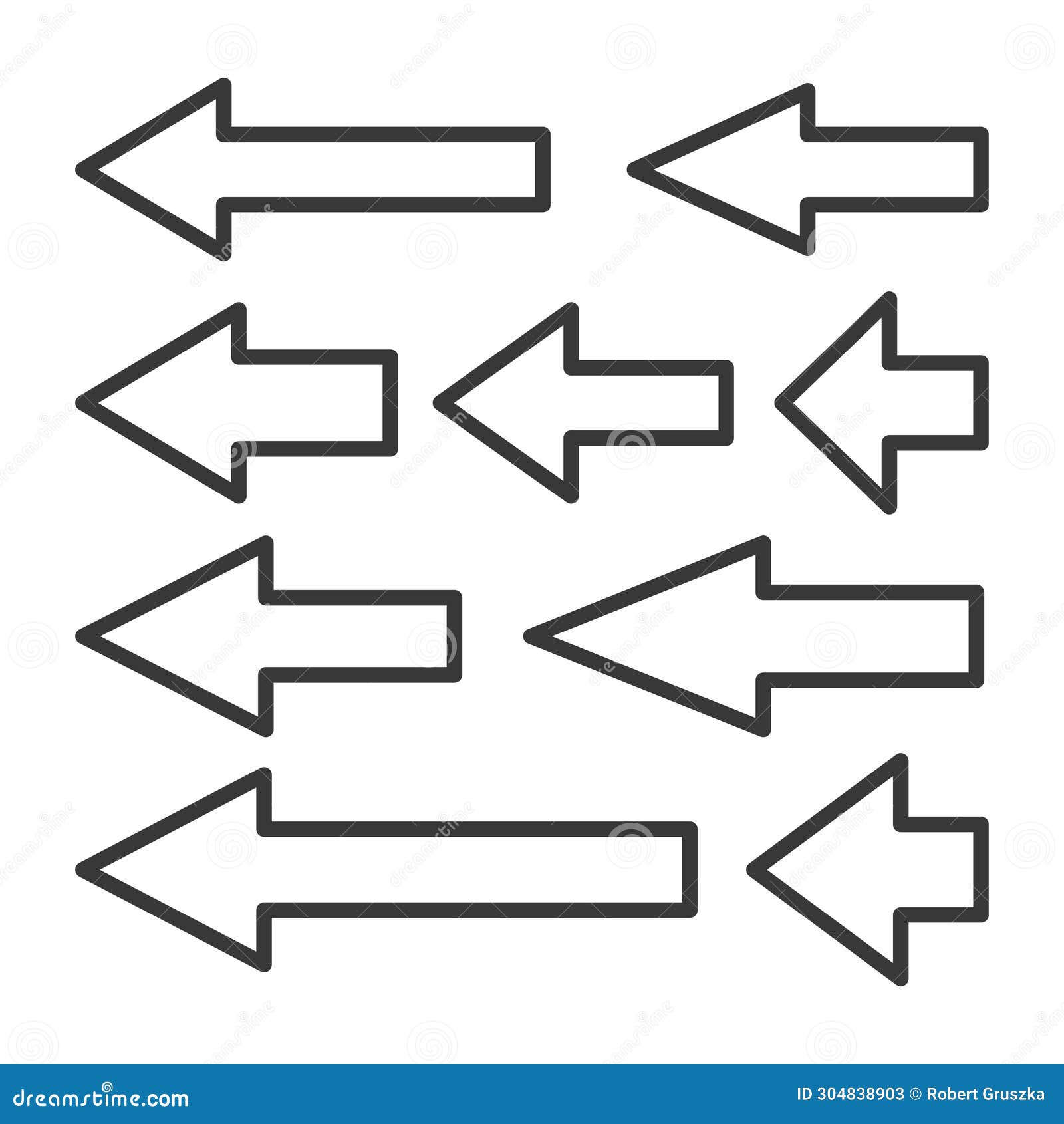 Set of arrows stock illustration. Illustration of movement - 304838903