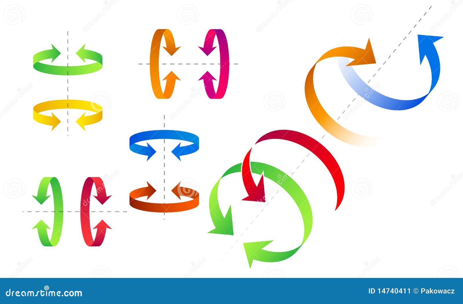 Set of Arrows for Show Direction of Rotation Stock Illustration ...