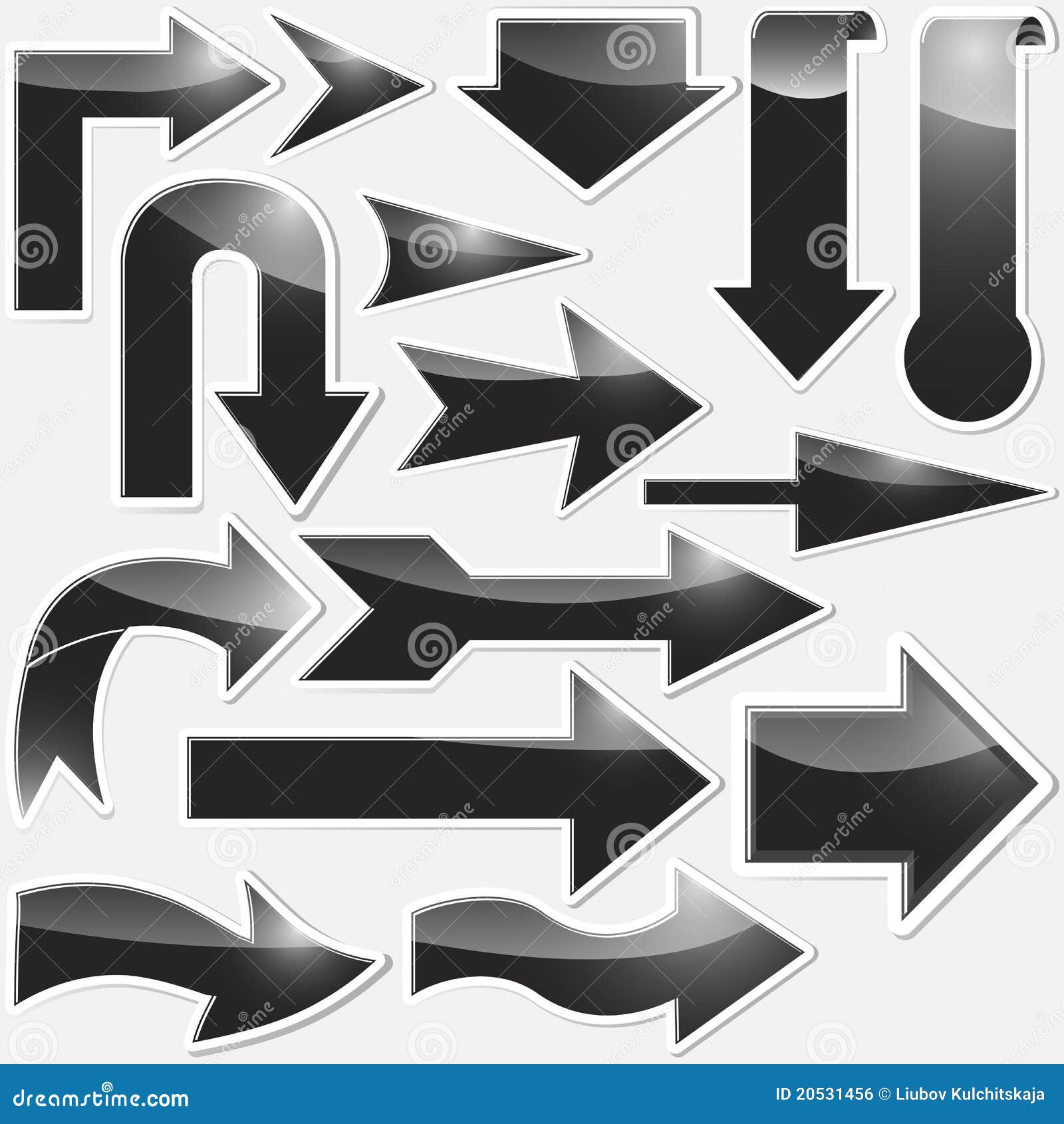 Set arrows stickers. stock vector. Illustration of note - 20531456