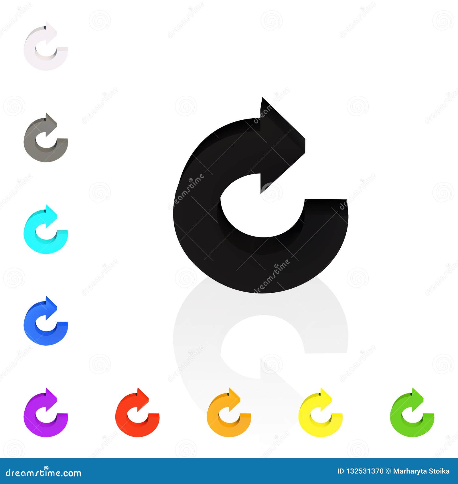 Set of arrows. stock vector. Illustration of color, dimensional - 132531370