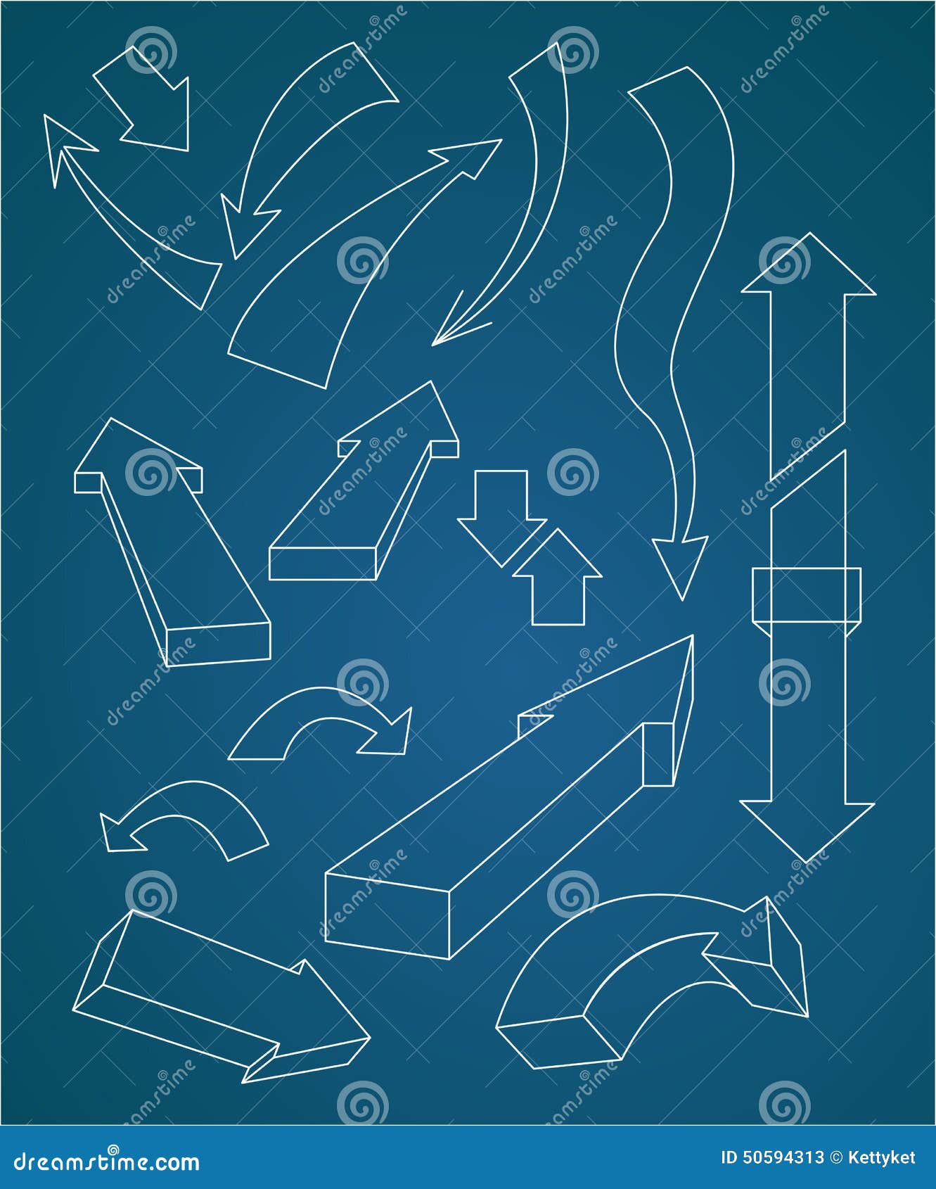 Set of arrows. Vector stock illustration. Illustration of motion - 50594313