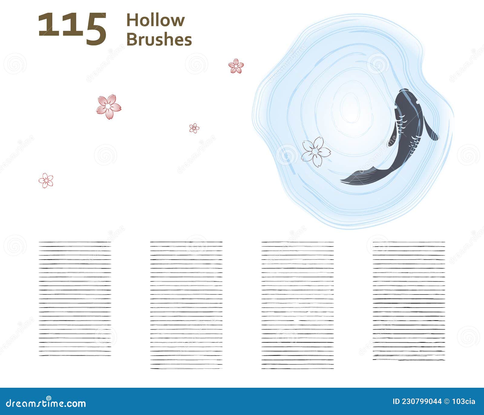 Set of 115 Art Brushes Texture for Water Ripple Effect Style and ...